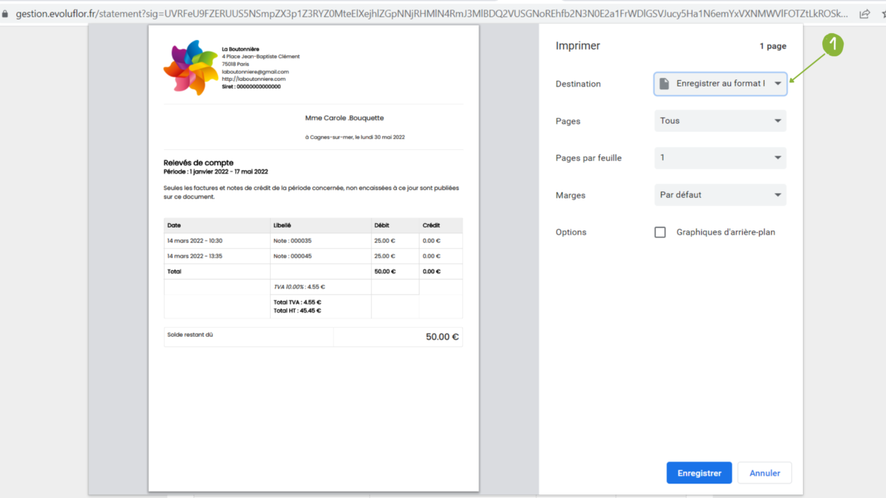 Comment enregistrer une facture (ou tout autre document) au format PDF